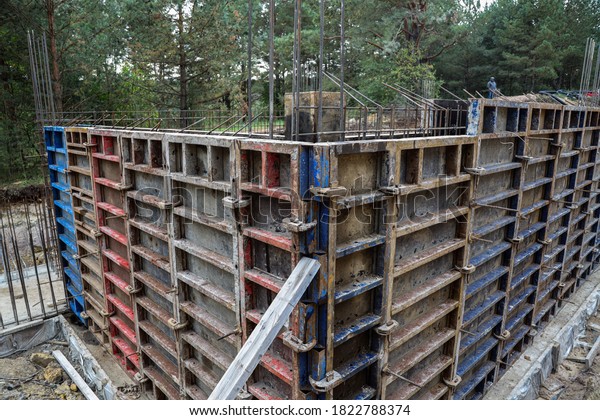 Pool Formworkconstruction Formwork Concretespring Clips New Stock Photo ...