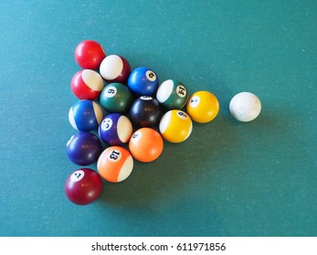 Billiard Balls Arranged Game Straight Pool Stock Photo 222729376 ...