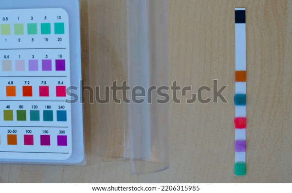 Pool Test Strip Comparison Chart On Stock Photo 2206315985 | Shutterstock