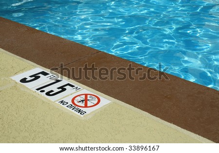 Pool Water Depth Marking Stock Photo (Edit Now) 33896167 - Shutterstock
