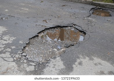 Very Bad Paved Road Cracks Pavement Stock Photo (Edit Now) 623273213