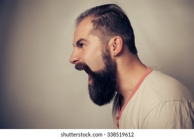 Portrait Bearded Man Evil Stock Photo 338519612 | Shutterstock