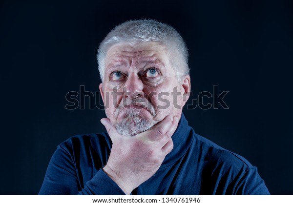 Portrait Brooding Older Man Stock Photo 1340761946 | Shutterstock
