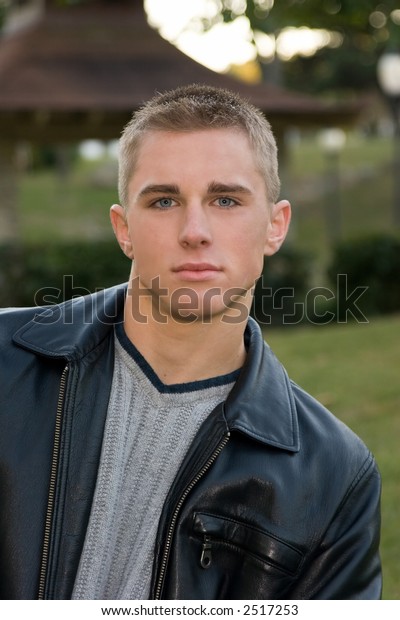 Стоковая фотография 2517253: Portrait Chiseled Angular Faced Young Man ...
