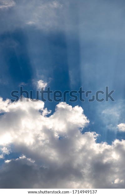 Portrait Clouds Sun Rays Beaming Through Stock Photo 1714949137 ...