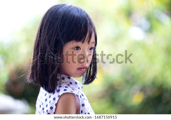 Portrait Cute Little Asian Girl Standing Stock Photo (Edit Now) 1687150915 Portrait Cute Little Asian Girl Standing Stock Photo (Edit Now) 1687150915