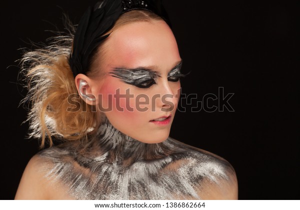 Portrait Model Creative Expressive Style Studio Stock Photo 1386862664 ...