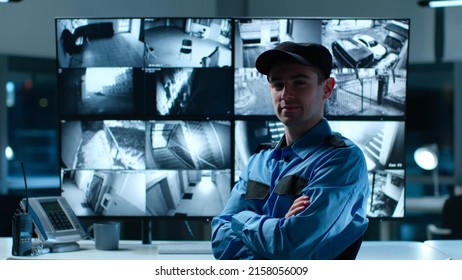Portrait Security Guard Looking Camera Cctv Stock Photo 2158056009 ...