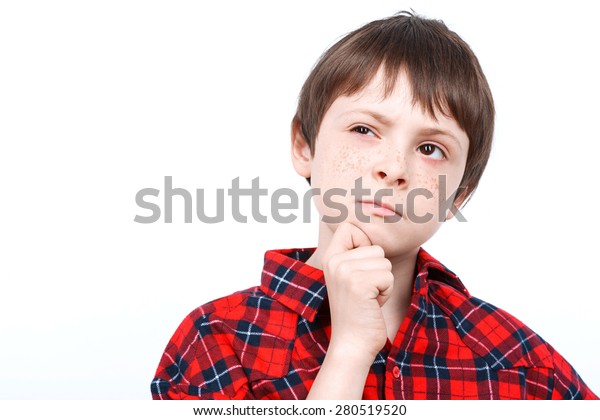 Portrait Small Boy Thinking Something Wearing Stock Photo 280519520 ...