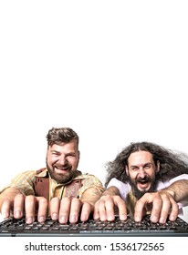 Portrait Two Nerdy Computer Engineers Posing Stock Photo 1536172565 ...