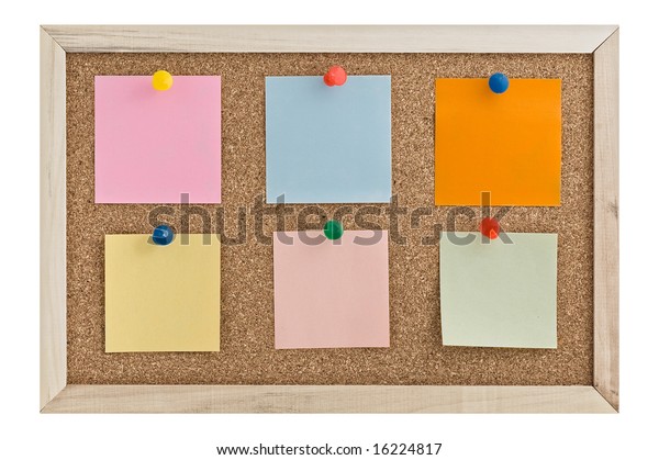 Post Notes On Cork Board Wiht Stock Photo (Edit Now) 16224817