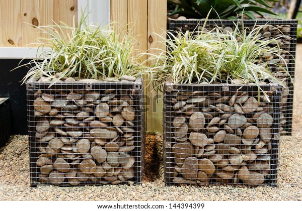 Pot Wire Mesh Stone Pattern Stock Photo (Edit Now) 144394399
