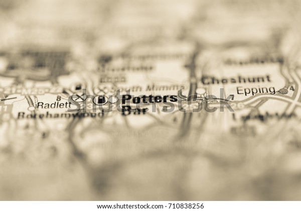 Potters Bar On Map Stock Photo 710838256 | Shutterstock