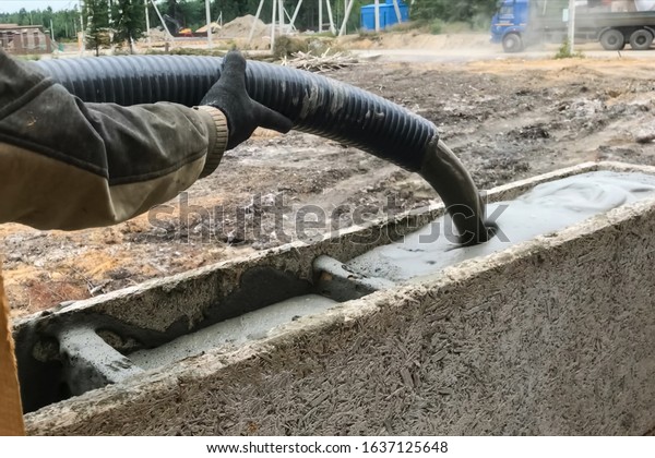 Pouring Foam Into Formwork Create Walls Stock Photo (Edit Now) 1637125648