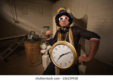 Pouting Rapper Throne Large Hat Clock Stock Photo (Edit Now) 136159928