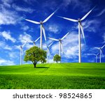 Wind Mill Power Generating PPT template 65 | CrystalGraphics