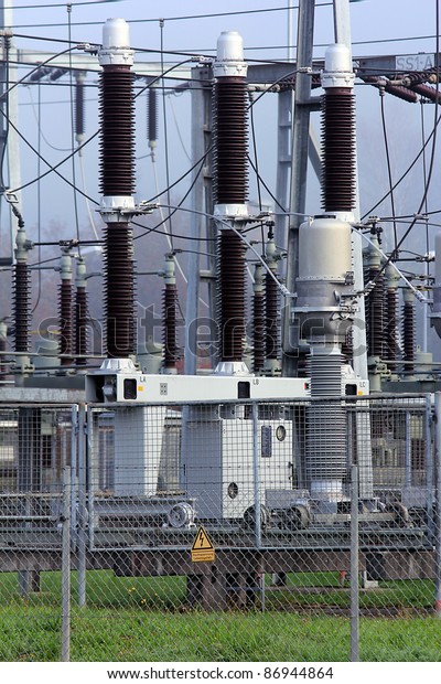 Power Plant Isolation Objects Behind Fence Foto de stock 86944864 ...