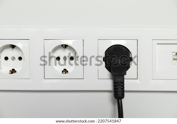 Power Sockets Inserted Plug On White Stock Photo 2207541847 | Shutterstock
