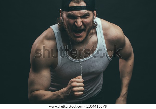 Powerful Angry Man Eager Win Willpower Stock Photo 1104410378 ...