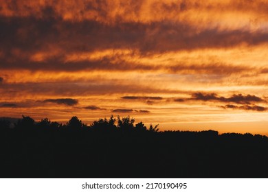 Powerful Dramatic Red Sunset Sky Stock Photo 2170190495 | Shutterstock