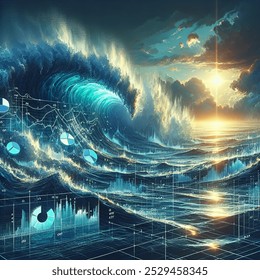 Realistic Illustration Style Powerful Tidal Wave AI-generated image ...