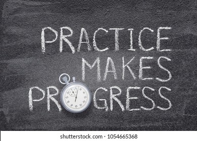 Practice Makes Progress Phrase Handwritten On Stock Photo 1054665368 ...