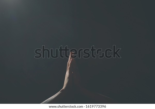 Praying Hands Black Background Stock Photo 1619773396 | Shutterstock