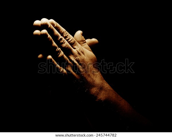 Praying Hands Black Background Stock Photo 245744782 | Shutterstock