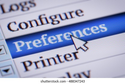 Preferences My Own Design Program Menu Stock Photo 488347243 | Shutterstock