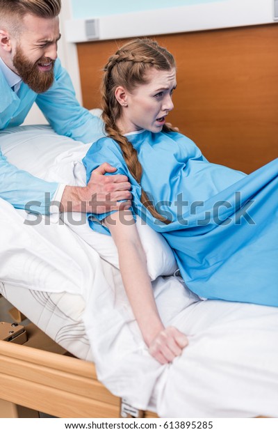 Pregnant Woman Giving Birth Hospital While Stock Photo (Edit Now) 613895285 Pregnant Woman Giving Birth Hospital While Stock Photo (Edit Now) 613895285