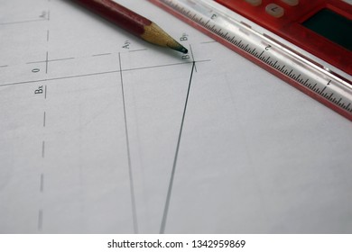 Preparation Drafting Documents Drawings Tools Diagrams Stock Photo ...