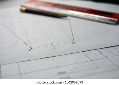 Preparation Drafting Documents Drawings Tools Diagrams Stock Photo ...