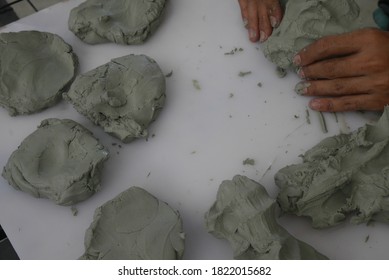 Preparing Plasticine Process Molding Sculpture Model Stock Photo ...