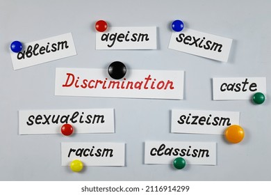 Photo de stock Présentation des différents types de discrimination ...