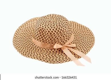 Pretty Straw Hat On White Background Stock Photo 166326431 | Shutterstock