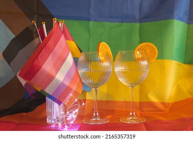 Pride Progression Flag Pride Mini Flags Stock Photo 2165357319 ...