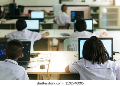 Primary Students Study By Computer Classroom Stock Photo 1139722943 ...
