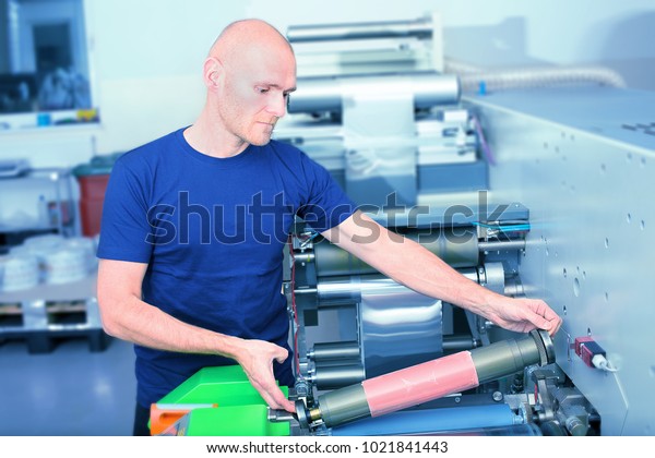Printer Operator Next Printing Machine Holding Stock Photo (Edit Now ...