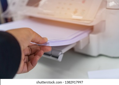 Printer Printing Documents Office Concept Businessman Stock Photo (Edit ...