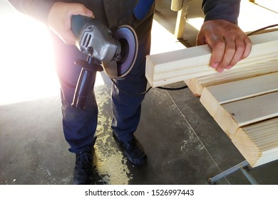 Process Angle Grinder Carpenter Work Wooden Stock Photo 1526997443 ...