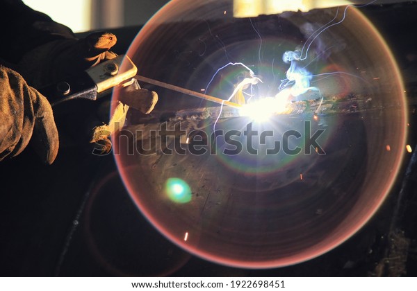 Process Electric Arc Welding Technological Equipment Stock Photo ...