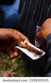 Process Making Cigarettes Manually Known Nglinting Stock Photo ...