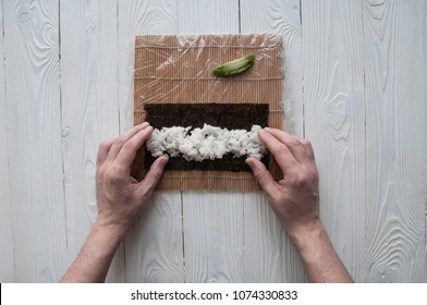 Process Making Maki Sushi Cook Chef Stock Photo 1074330833 | Shutterstock