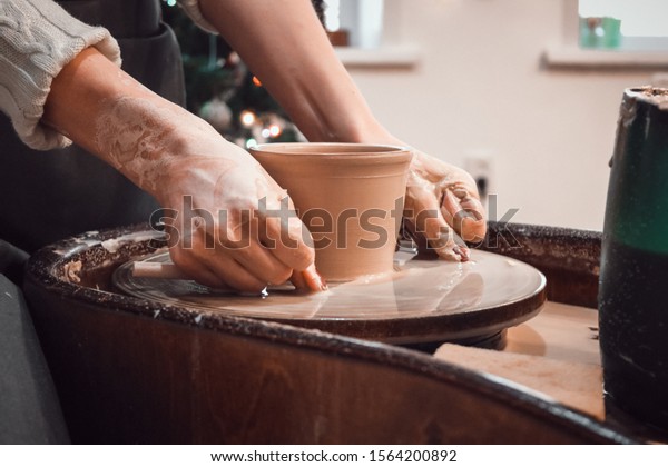 Process Making Pottery Clay By Potter Stock Photo 1564200892 | Shutterstock