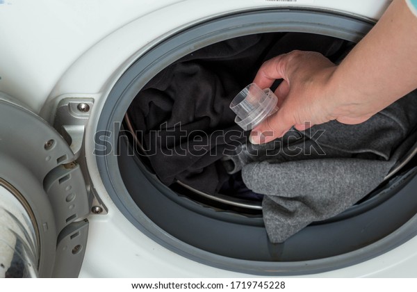 Process Preparing Washing Machine Washing Cycle Stock Photo 1719745228 ...