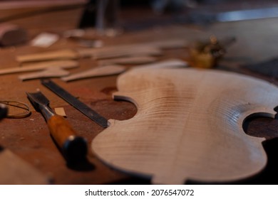 Process Where Luthier Use Different Tools Stock Photo 2076547072 ...