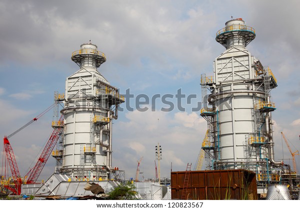 Processing Column Offshore Platform Under Construction Stock Photo ...