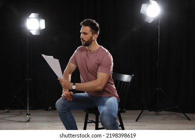 Professional Actor Reading His Script During Stock Photo 2198398619 ...