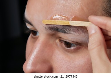 Professional Barber Doing Threading Procedure Correcting Stock Photo ...