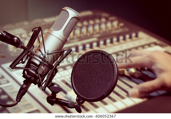 Micrófono de estudio de condensador profesional Foto de stock 606052367 ...